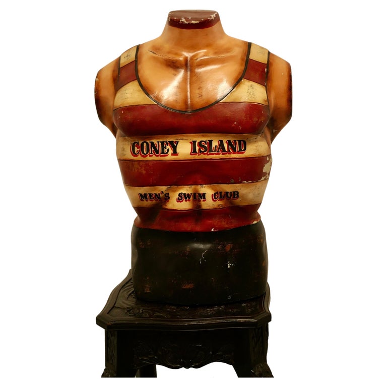 Vintage Coney Island Men’s Swim Club Retro Mannequin For Sale at 1stDibs