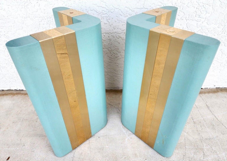 Vintage Console Dining Table Bases Cloth Wrapped, Set of 2 For Sale at ...