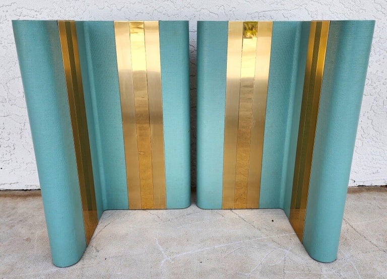 Vintage Console Dining Table Bases Cloth Wrapped, Set of 2 For Sale at ...