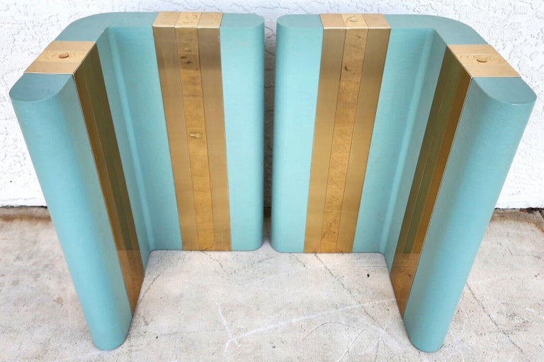 Vintage Console Dining Table Bases Cloth Wrapped, Set of 2 For Sale at ...