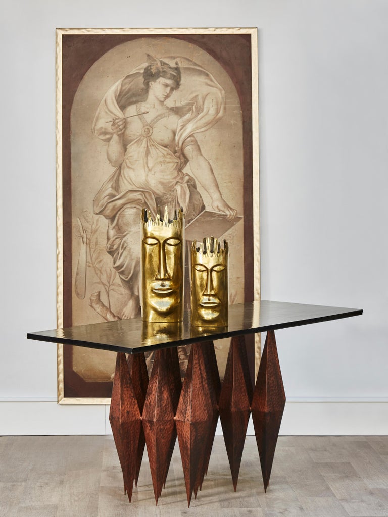 Vintage Console in Copper, 80s at 1stDibs