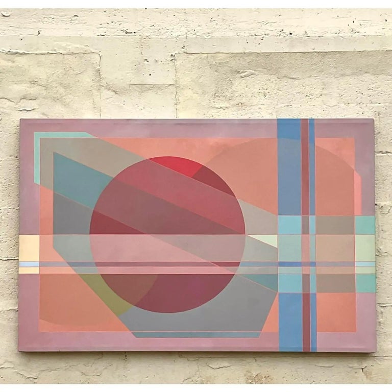 Vintage Contemporary Abstract Signed Original Oil Painting For Sale at ...