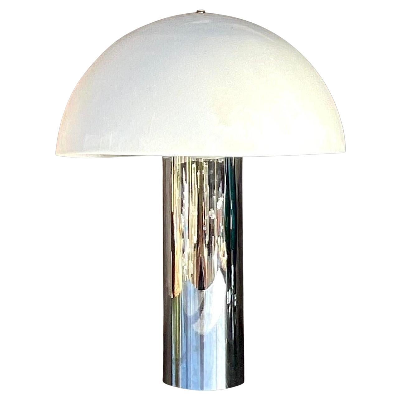 Cylindrical Chrome Table Lamp For Sale at 1stDibs