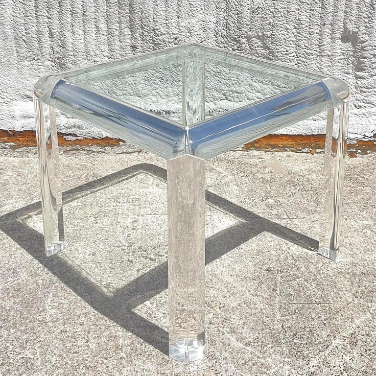 Vintage Contemporary Clear Home Design Lucite Game Table at 1stDibs