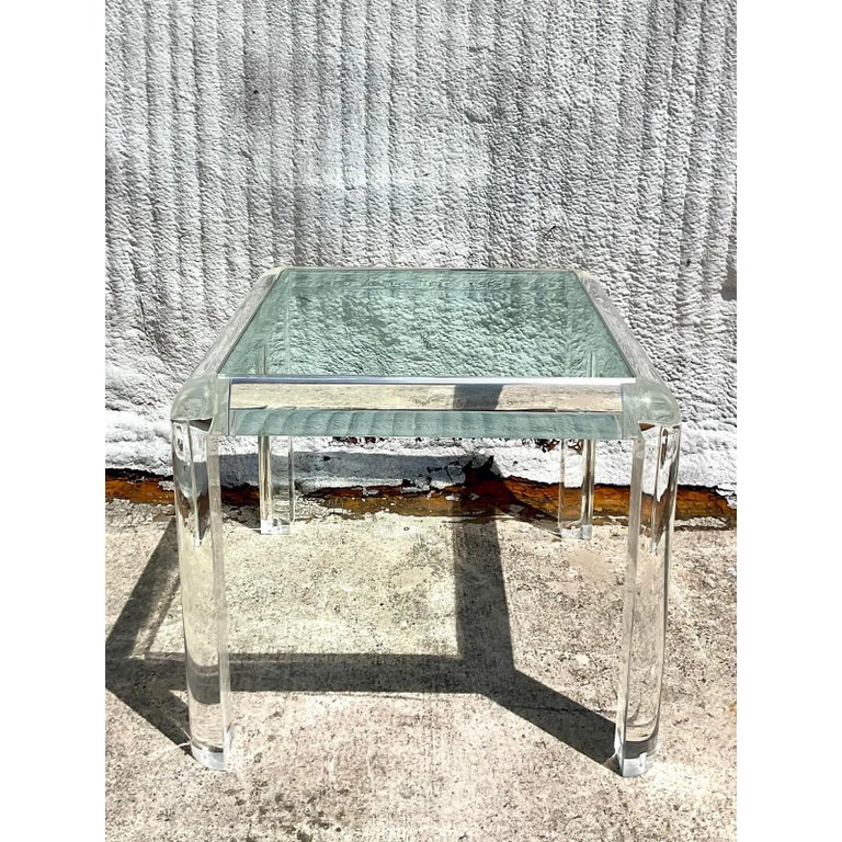 Vintage Contemporary Clear Home Design Lucite Game Table at 1stDibs