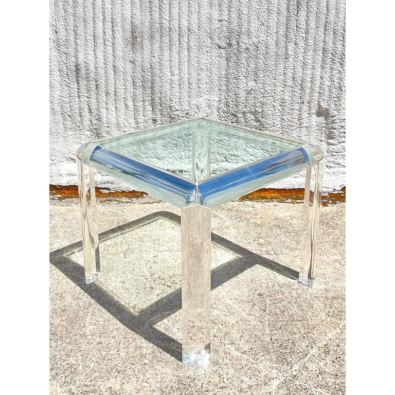Vintage Contemporary Clear Home Design Lucite Game Table at 1stDibs
