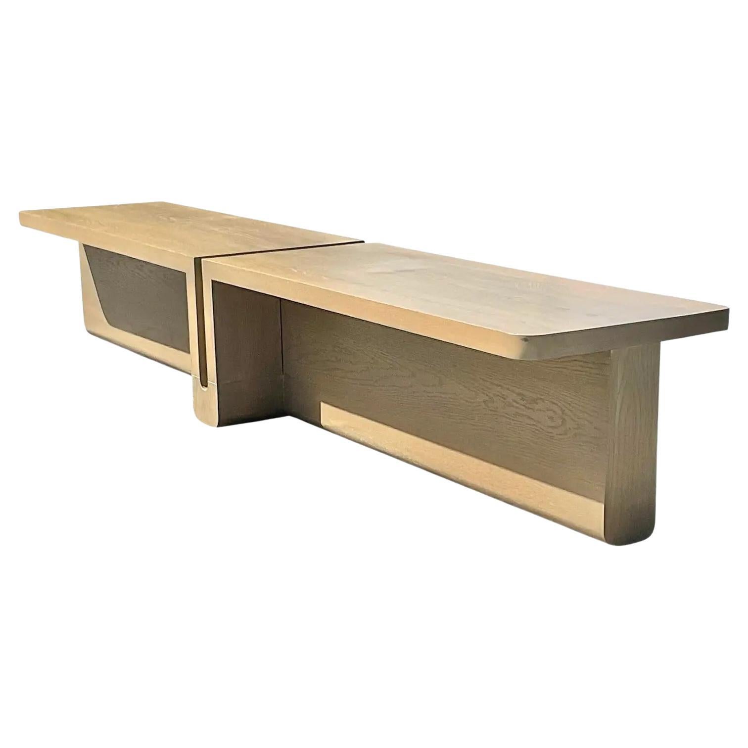 Contemporary Bench / Chaise / Console in Cerused Oak Veneer by Alex P ...