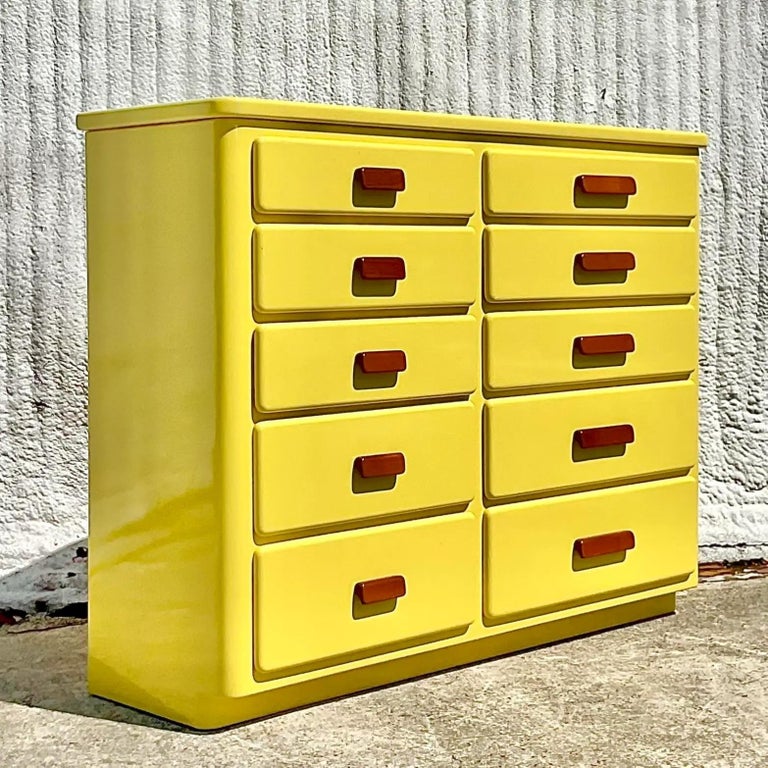 Vintage Contemporary Custom Lacquered Tall Chest of Drawers For Sale at ...