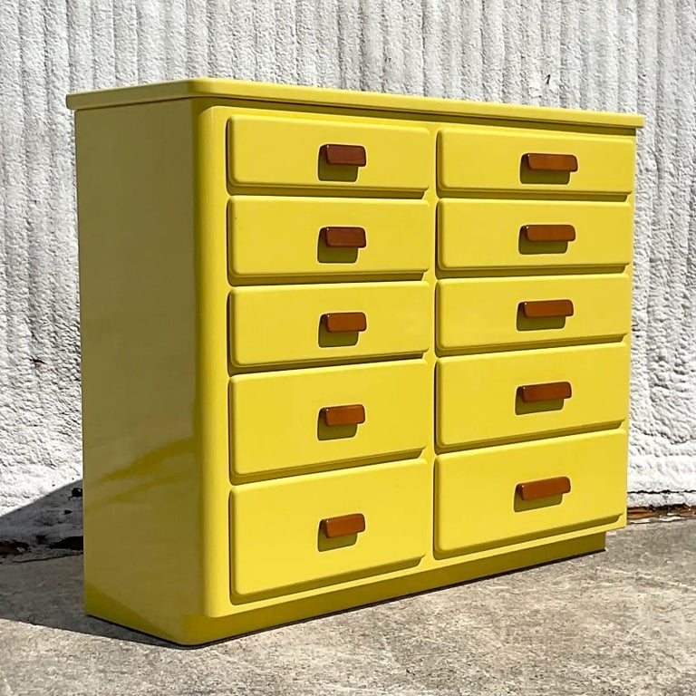 Vintage Contemporary Custom Lacquered Tall Chest of Drawers For Sale at ...