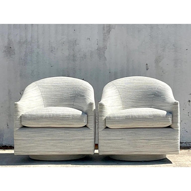 Vintage Contemporary Ferrell Mittman “Doris” Swivel Chairs, a Pair For ...