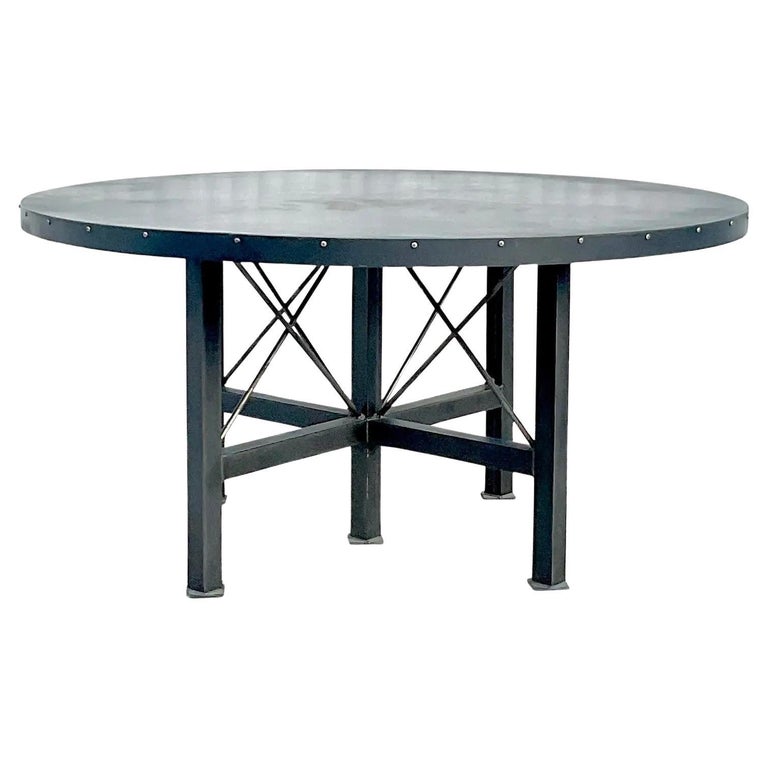 Vintage Contemporary Huniford Design Studio Zinc Dining Table For Sale ...