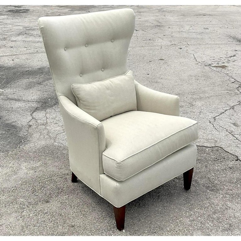 Vintage Contemporary Huntington House Wingback Chair For Sale at 1stDibs