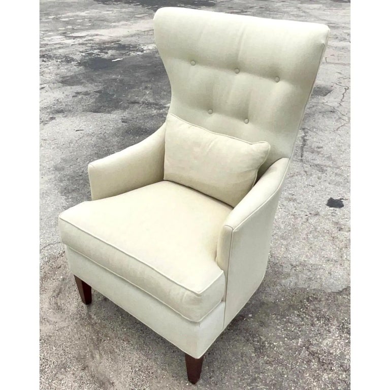 Vintage Contemporary Huntington House Wingback Chair For Sale at 1stDibs