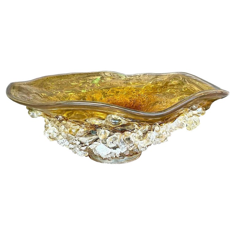 Vintage Contemporary New Day Glass Bowl Signed and Dated 2000 For Sale ...