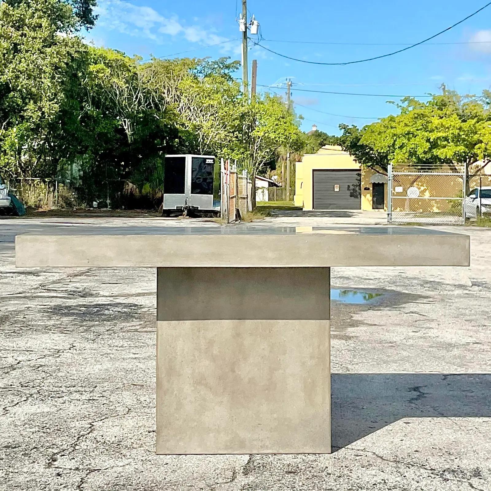 Vintage Contemporary Polished Cement Dining Table at 1stDibs | polished ...