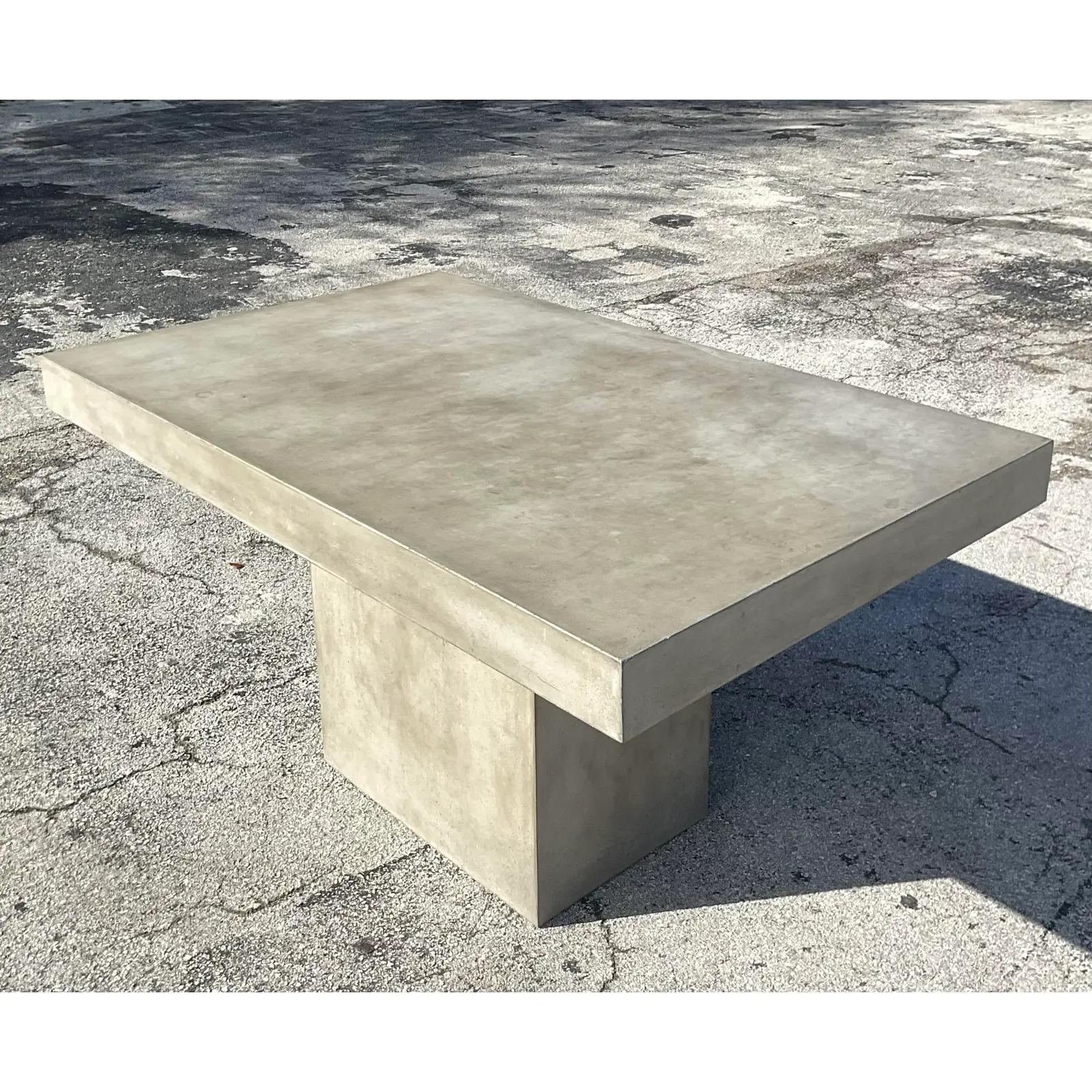 Vintage Contemporary Polished Cement Dining Table at 1stDibs | polished ...