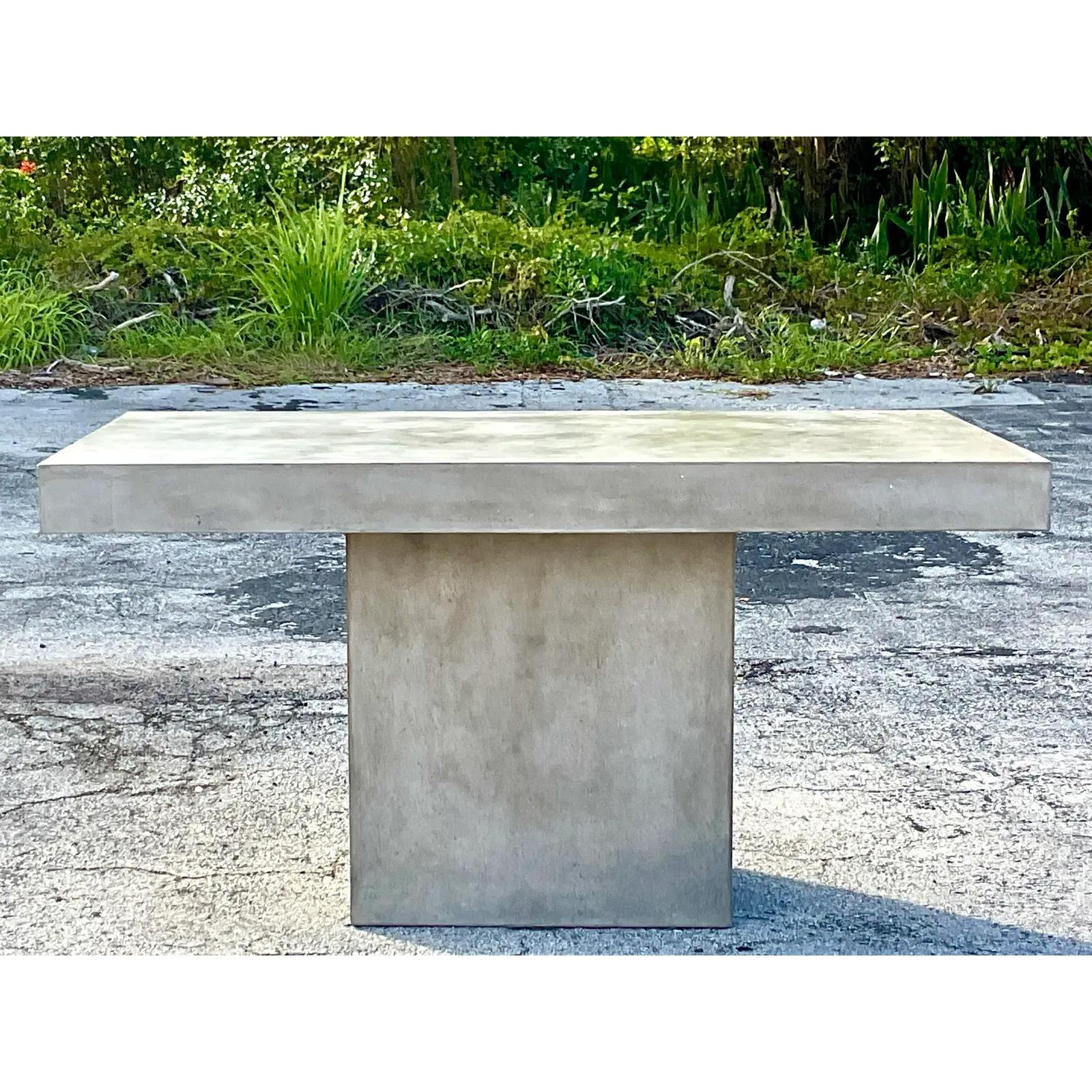 Vintage Contemporary Polished Cement Dining Table at 1stDibs | polished ...