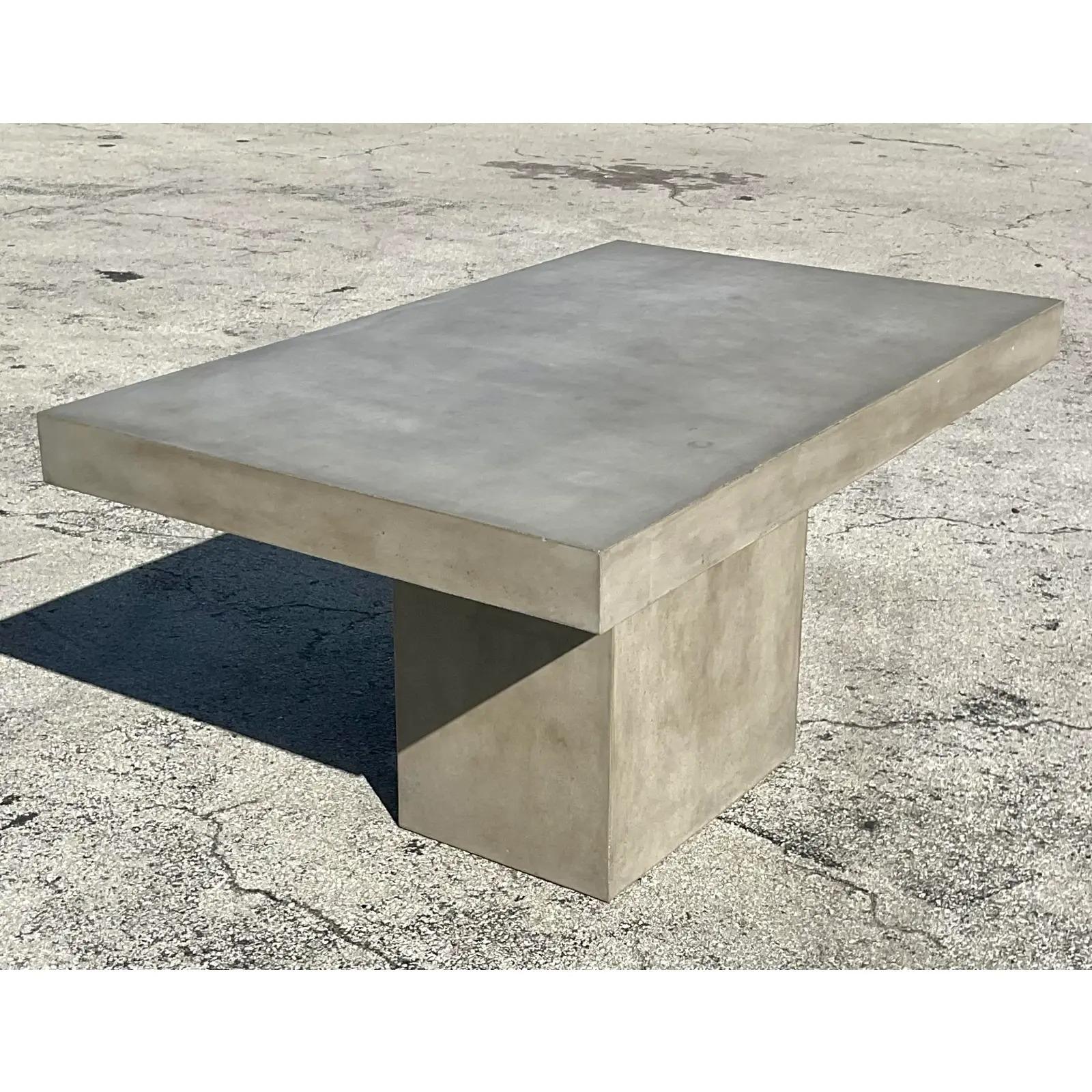 Vintage Contemporary Polished Cement Dining Table at 1stDibs | polished ...