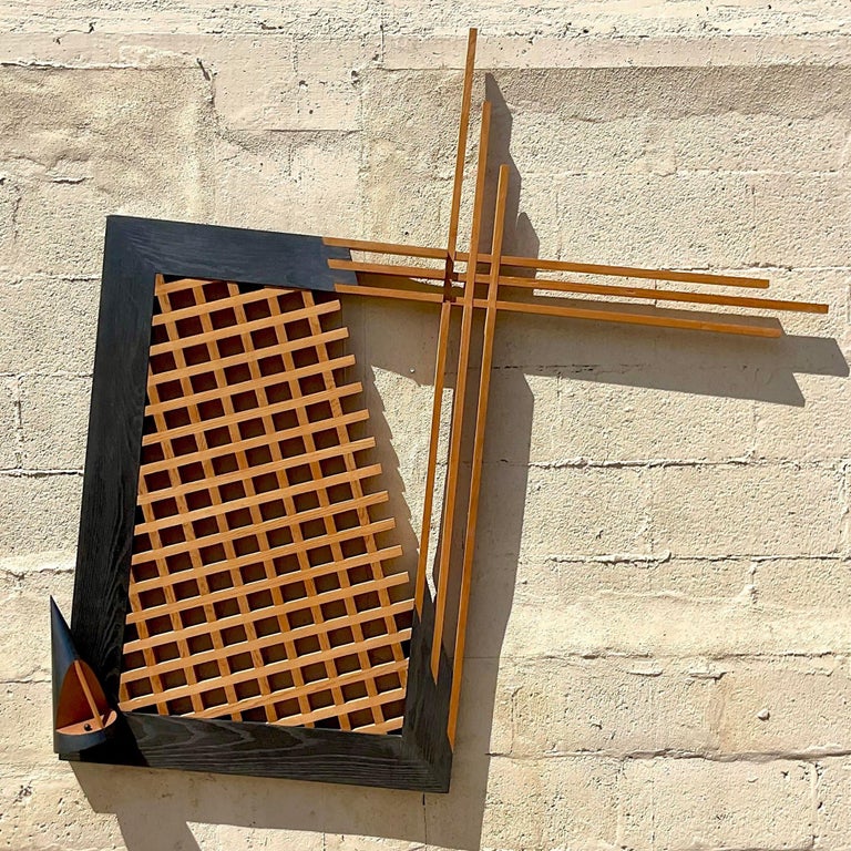 Vintage Contemporary Post Modern Wall Sculpture For Sale at 1stDibs