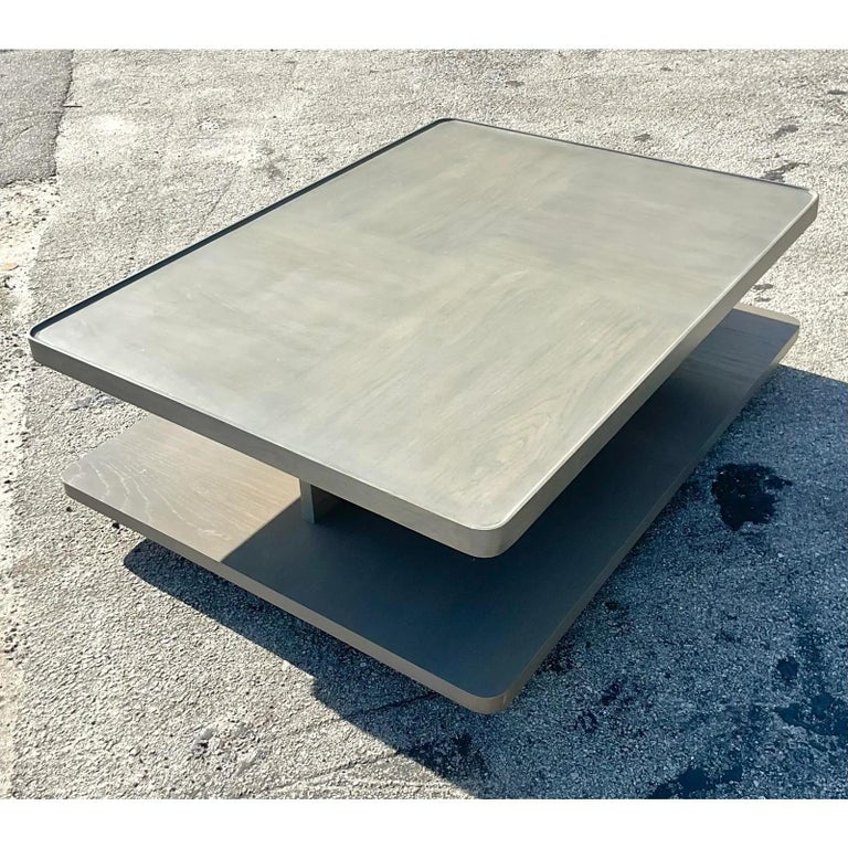 Vintage Contemporary Two Tier Sullivan Coffee Table For Sale at 1stDibs