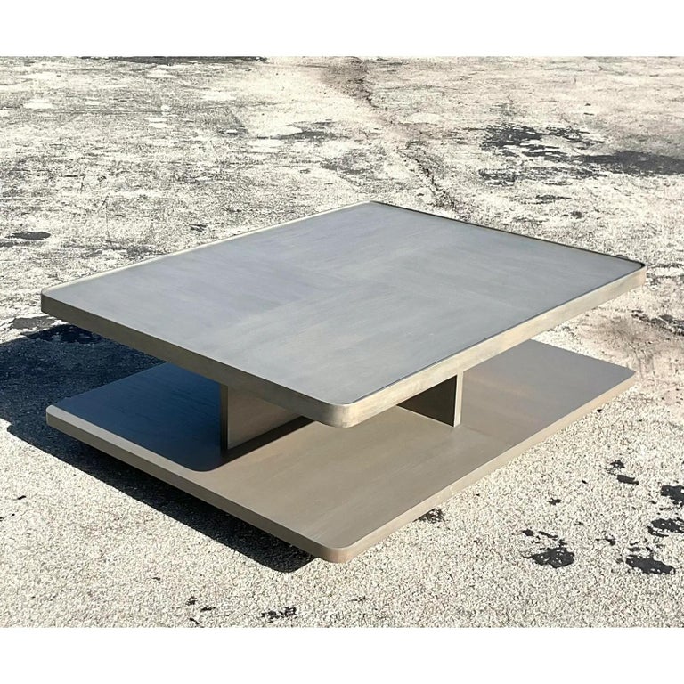 Vintage Contemporary Two Tier Sullivan Coffee Table For Sale at 1stDibs