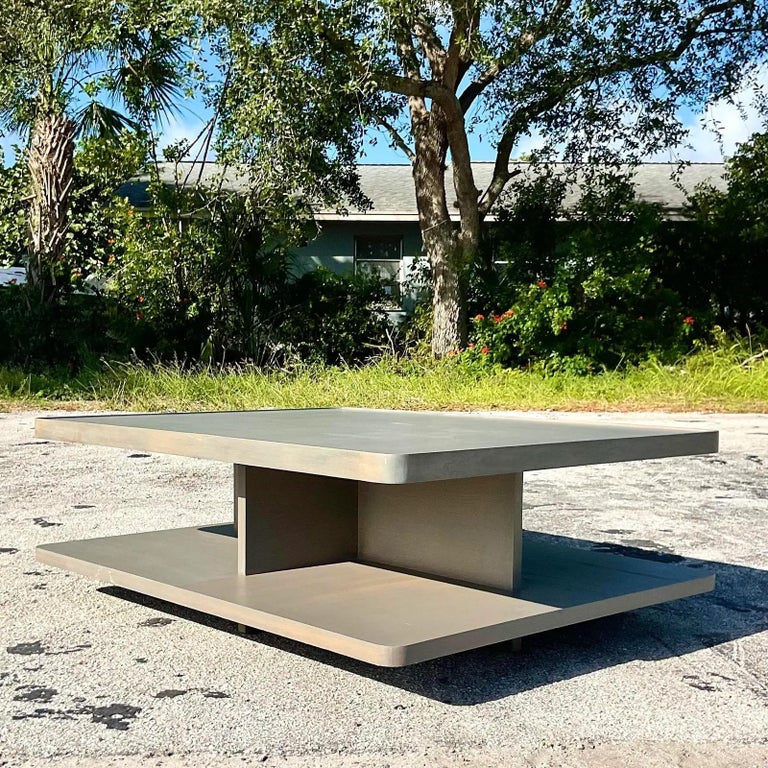Vintage Contemporary Two Tier Sullivan Coffee Table For Sale at 1stDibs