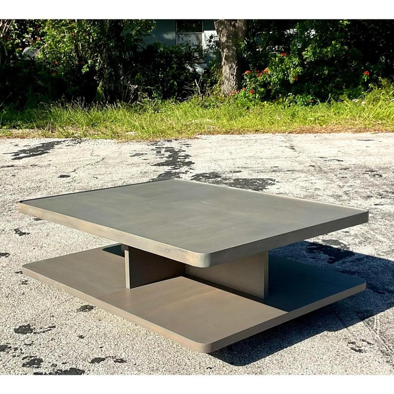 Vintage Contemporary Two Tier Sullivan Coffee Table For Sale at 1stDibs