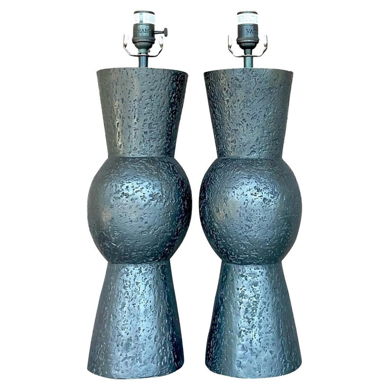 Vintage Contemporary Vaughan Patinated Brass Table Lamps, a Pair For ...
