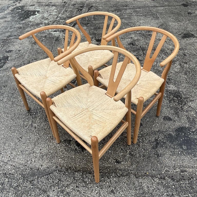 Vintage Contemporary Wishbone Dining Chairs After Hans Wegner, Set of 4 ...
