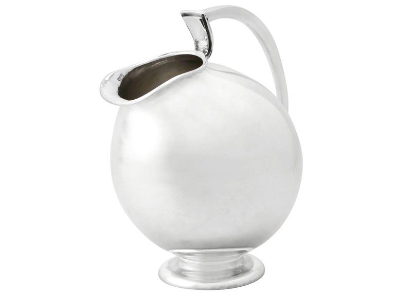 Vintage Continental Sterling Silver Water Jug For Sale at 1stDibs