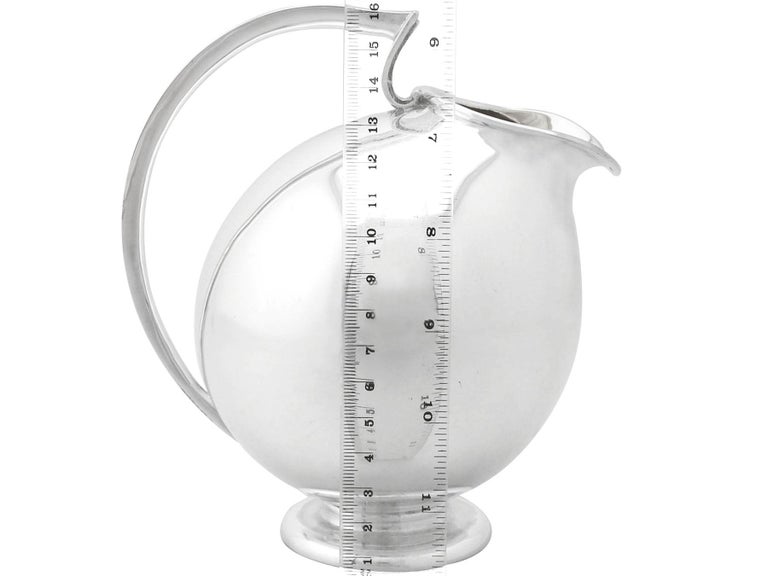 Vintage Continental Sterling Silver Water Jug For Sale at 1stDibs