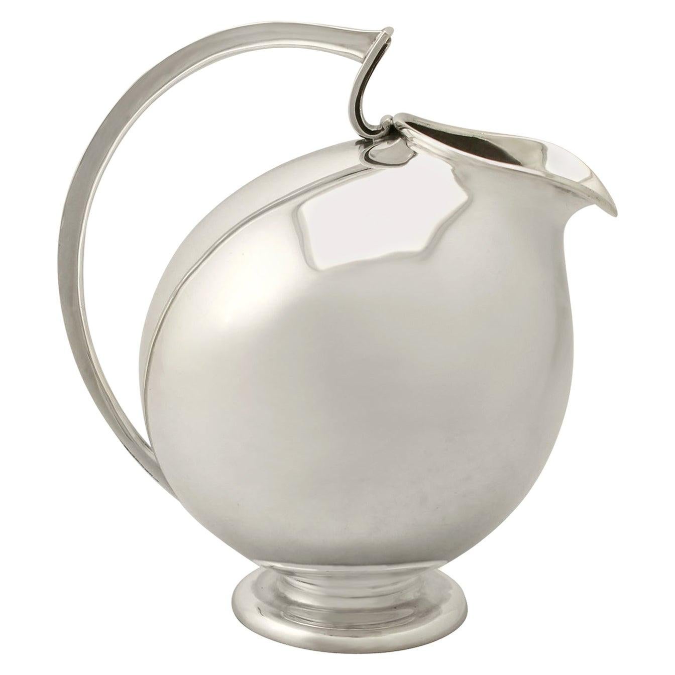 Vintage Continental Sterling Silver Water Jug For Sale at 1stDibs