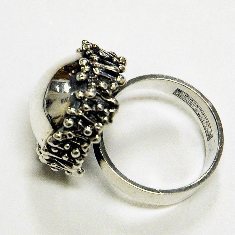 Vintage convex shaped silverring by Erik Granit, Finland 1971 For Sale at 1stDibs