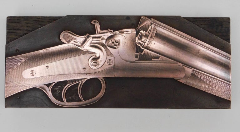 Vintage Copper Printing Blocks of Bayard Shotgun Rifles For Sale at 1stDibs