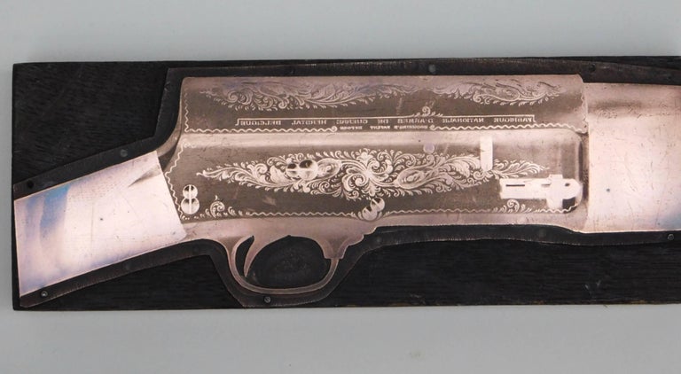 Vintage Copper Printing Blocks of Bayard Shotgun Rifles For Sale at 1stDibs