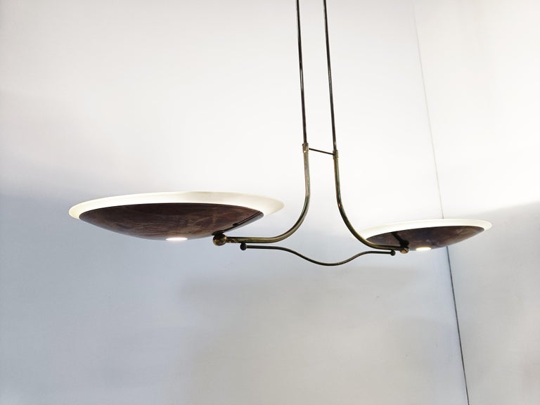 Vintage Copper Uplighter Chandelier, 1980s For Sale at 1stDibs