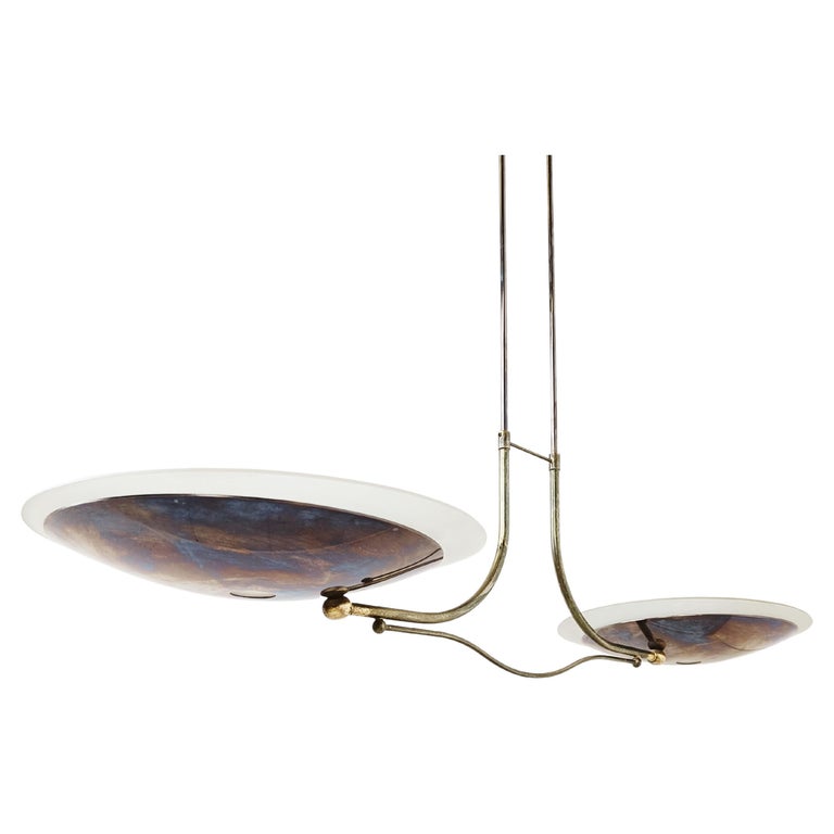 Vintage Copper Uplighter Chandelier, 1980s For Sale at 1stDibs