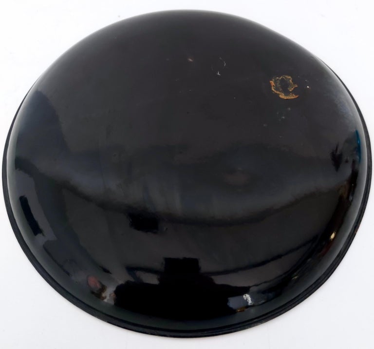 Vintage Copper Vide-Poche / Decorative Plate with a Hand-Painted Fish ...