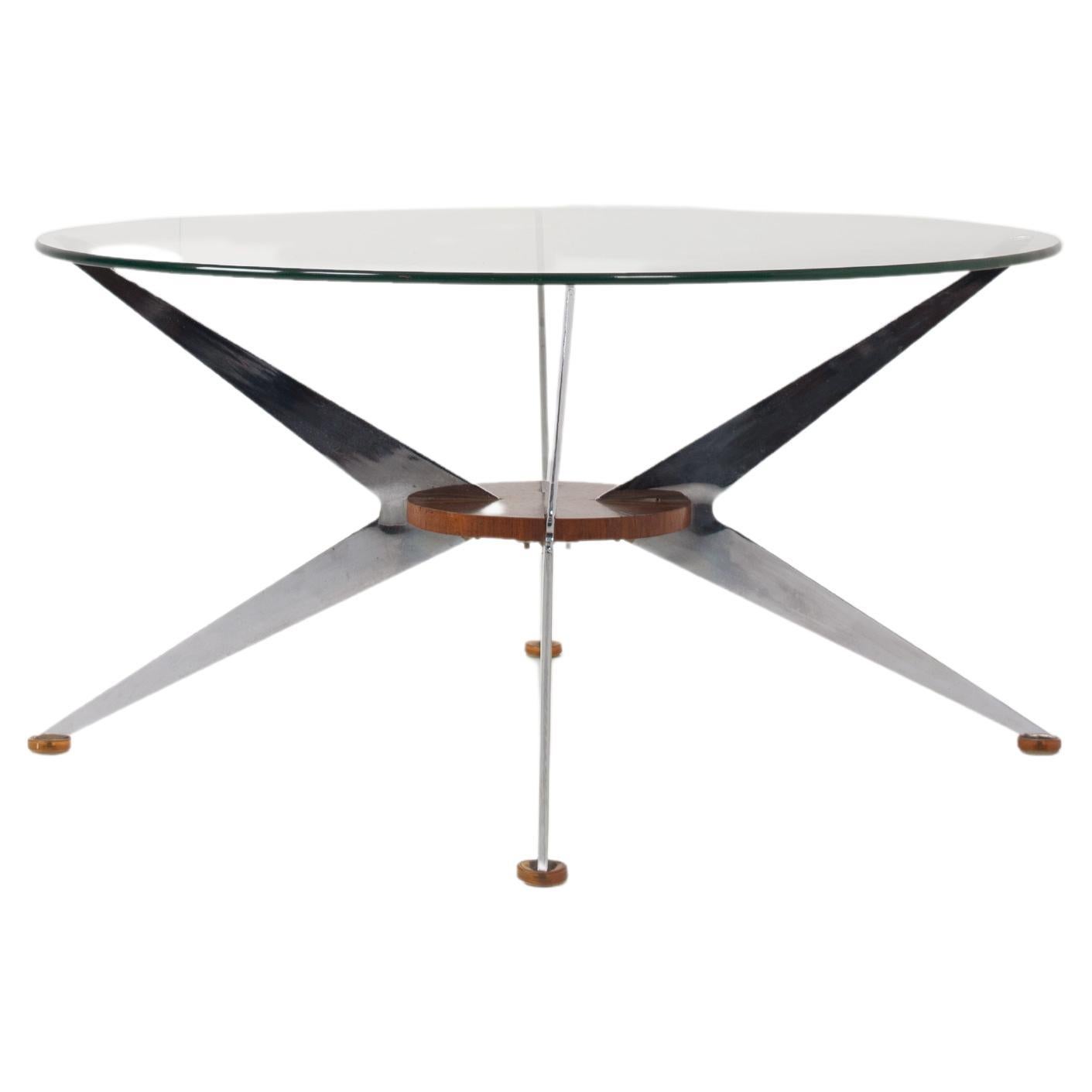 Midcentury Black Lacquered Wood and Resopal Glass Plate, Ilse Möbel ...