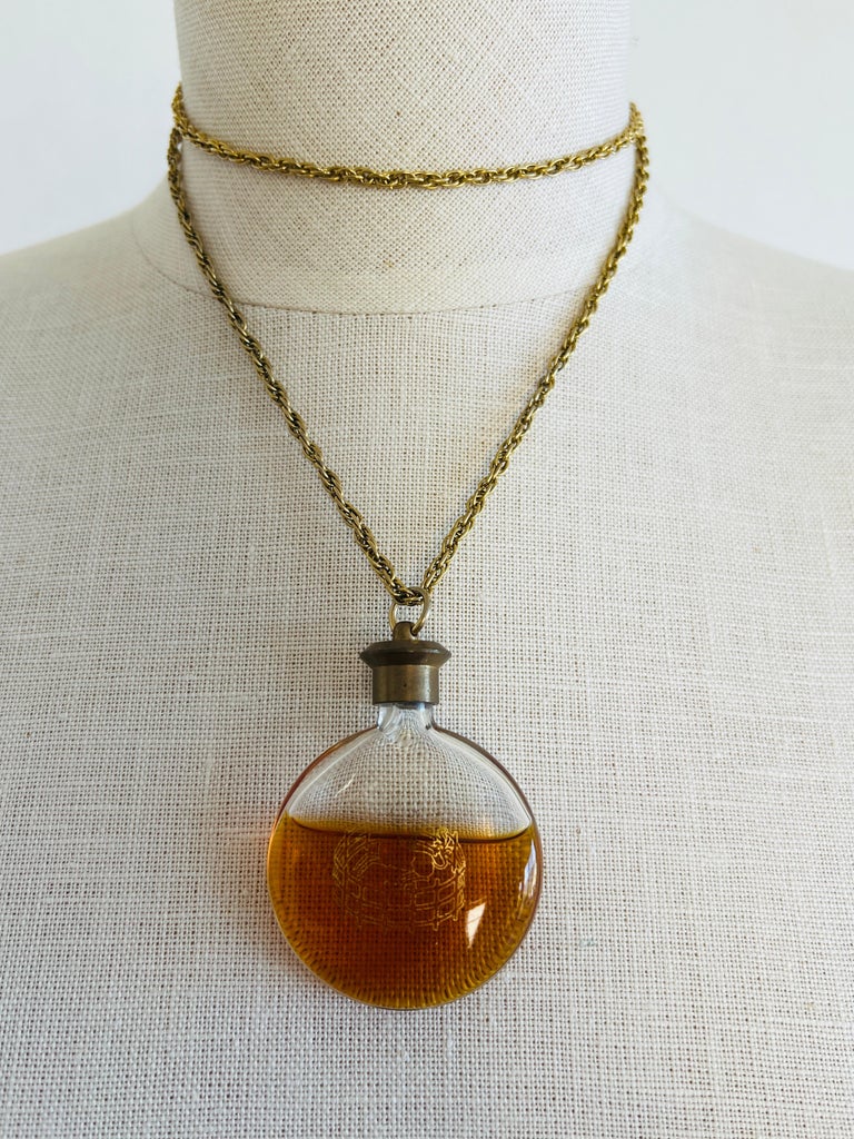 Vintage Corday Toujours Moi Perfume Parfum Gold Chain Necklace Perfume ...