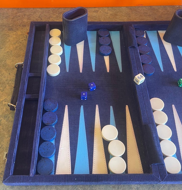 Vintage Corduroy and Bakelite Backgammon Set For Sale at 1stDibs