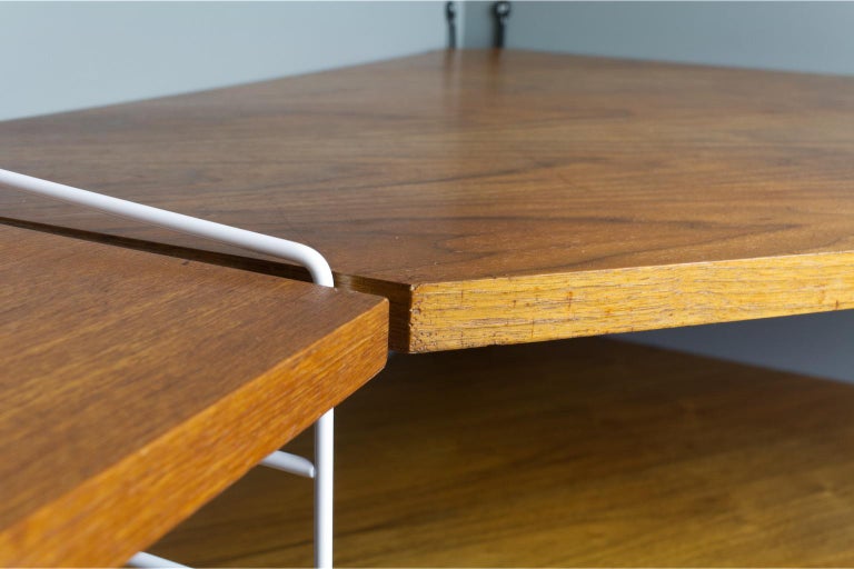 Vintage Corner Modular Teak Wall Unit in Teak by Nils Strinning, String ...