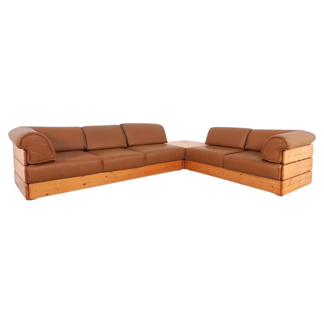 N. Eilersen Corner Leather Sofa Leather 1970s Vintage For Sale at 1stDibs