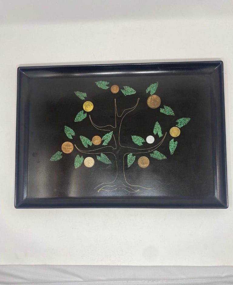 Vintage Couroc of Monterey Money Tree Tray For Sale at 1stDibs