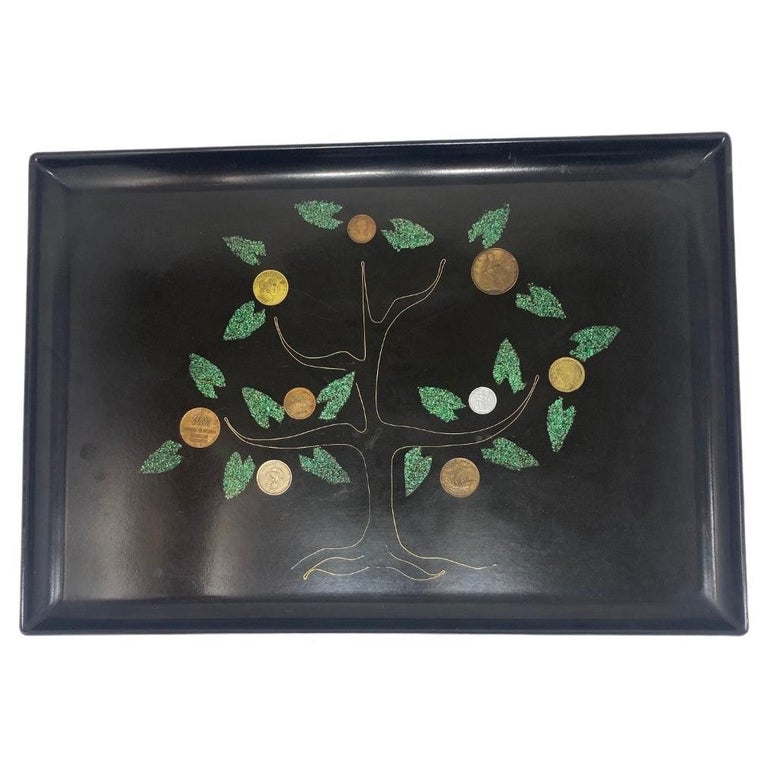 Vintage Couroc of Monterey Money Tree Tray For Sale at 1stDibs