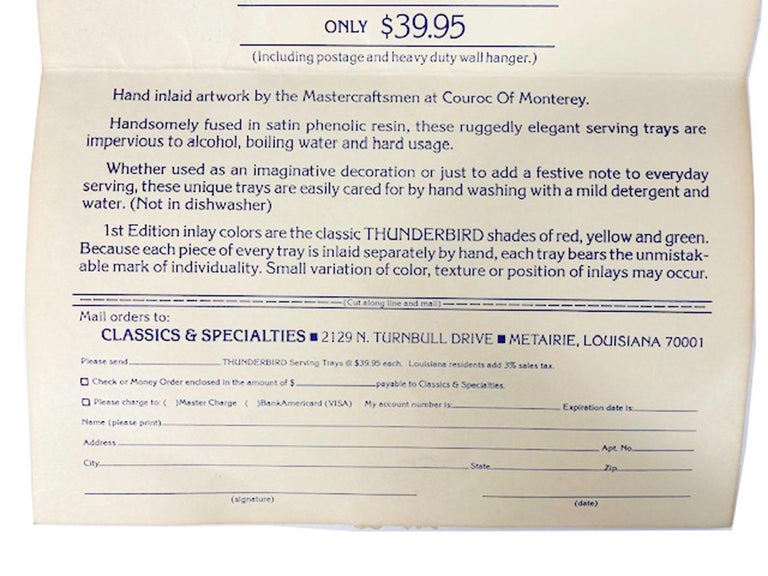 Vintage Couroc Serving Tray Featuring 1955, '56 and '57 Ford ...