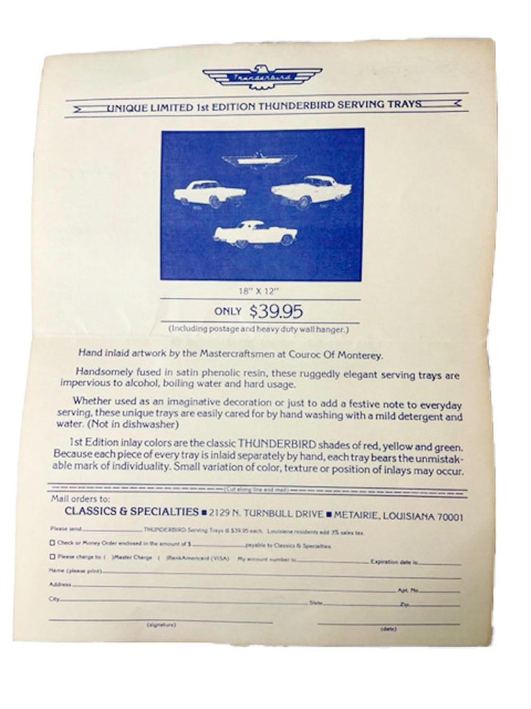 Vintage Couroc Serving Tray Featuring 1955, '56 and '57 Ford ...