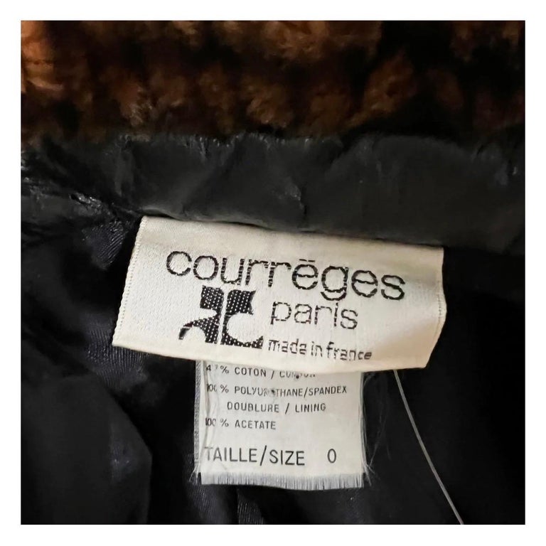 Vintage Courrèges Animal Print Faux Fur Coat For Sale at 1stDibs
