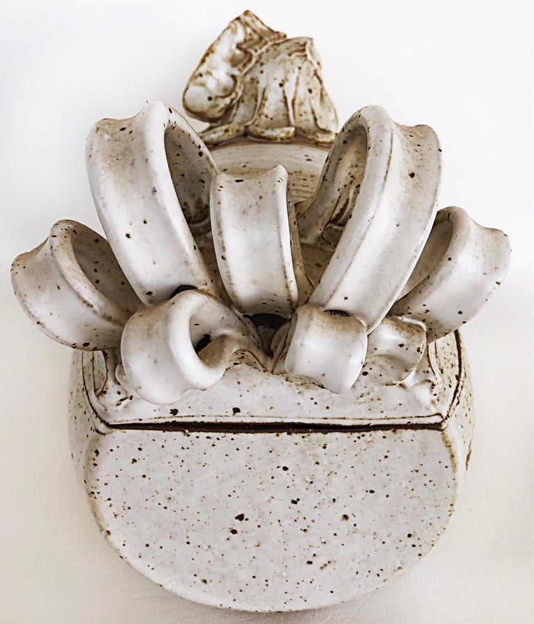 Vintage Covered Ceramic Chicken Tureen Vessel, Signed For Sale at 1stDibs