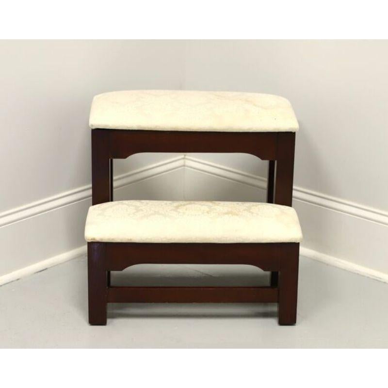 CRAFTIQUE Solid Mahogany Mellowax Finish Upholstered Bed Steps at ...